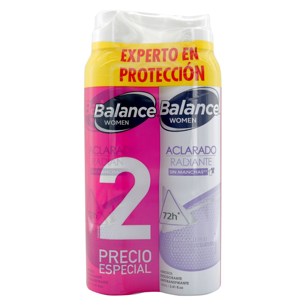2 Desodorante BALANCE Aerosol Aclarado 160mL M - Farmaster Droguerías